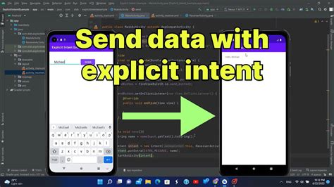 send data from one activity to another explicit intent example