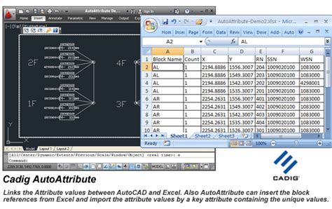 link import insert autocad attributes from excel spread sheet