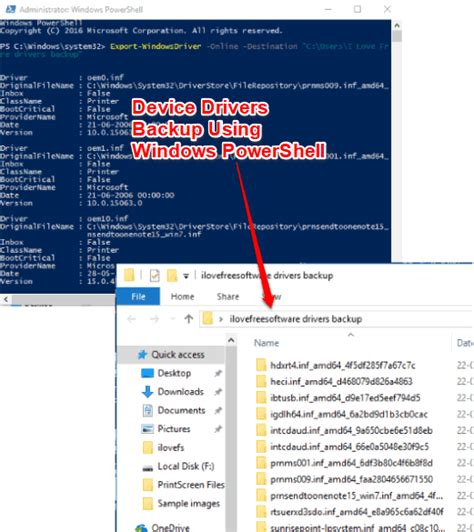 how to backup device drivers using powershell in windows 10