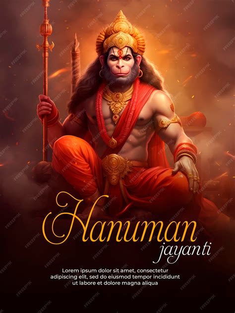 Premium Psd Happy Hanuman Jayanti Traditional Hindu Festival Card