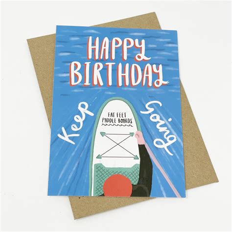 Paddle Board Birthday Card Swimmer Birthday Card Water Etsy Uk