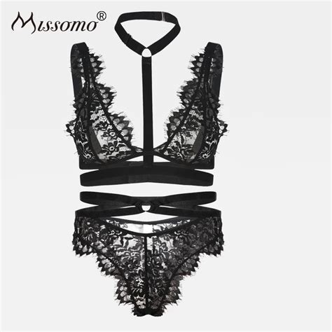 Missomo Halter Bra Panty Set Wire Free Seamless Bralettes Brief Set