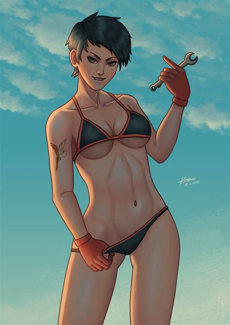 Rule 34 1girls Ace Combat Ace Combat 7 Avril Mead Bikini Biting Lip