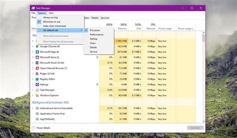 how to restore the default task manager settings in windows 10 guides