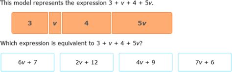 ixl identify equivalent expressions using strip models 6th grade math