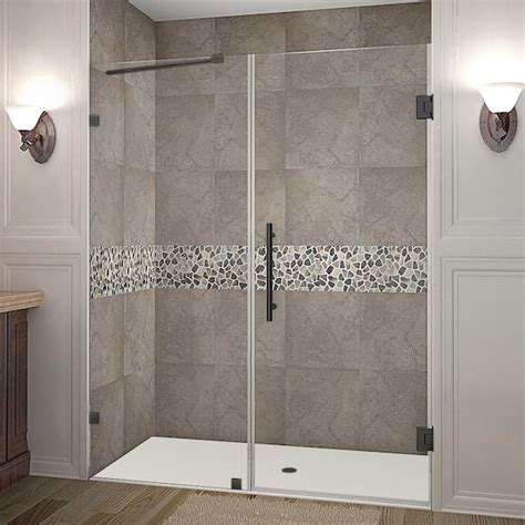 Aston Nautis 59 25 60 25 In X 72 In Frameless Hinged Shower Door In