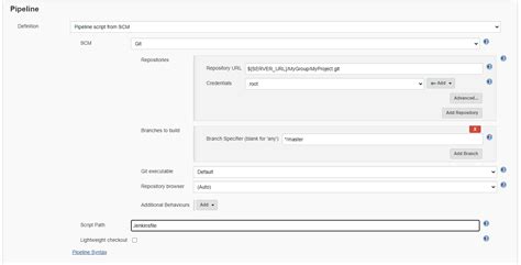 git jenkins multibranch pipeline use variable in project repository
