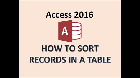 access 2016 sorting table data how to alphabetically sort records