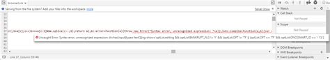jquery unrecognized expression on browserlink stack overflow