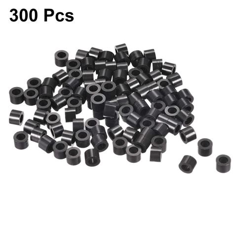 300pcs Black Nylon Round Spacer Washer 4 2mm X7mmx5mm Plastic Standoff