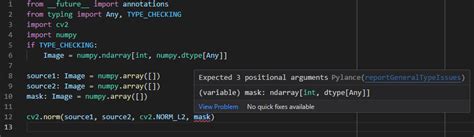 [cv2 stubs] cv2 norm function is missing a parameter · issue 2089