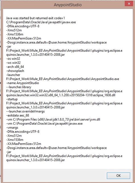 eclipse java was started but returned with exit code 1 stack overflow