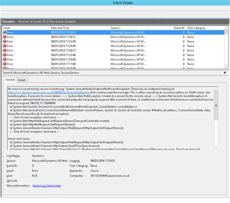 troubleshooting the microsoft dynamics gp 2013 sp2 web client no