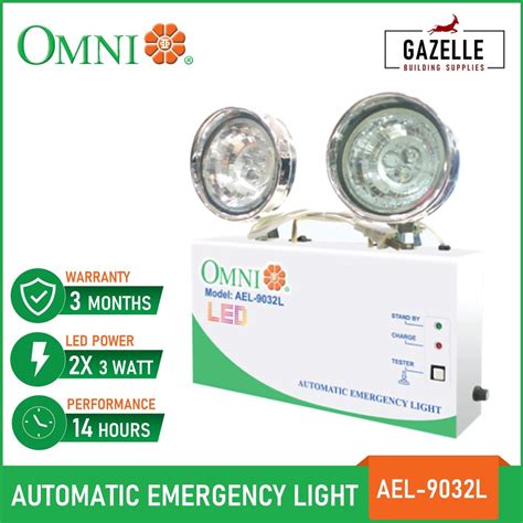 Omni Automatic Emergency Light Ael 3038 Ael 9032l Ael 390
