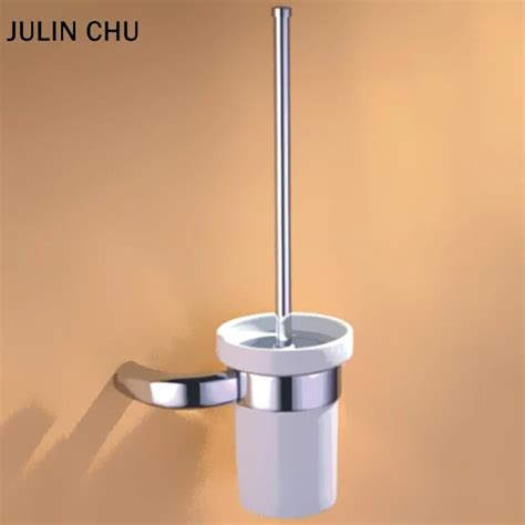 Ceramic Toilet Brush Holder Set Brass Wall Mounted Durable Wc Brush