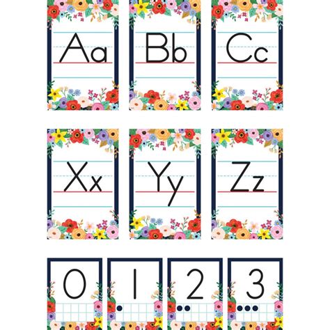 Wildflowers Alphabet Bulletin Board Set 37 Pieces Tcr6818 Teacher