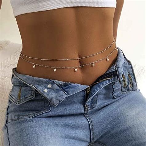 Carufin Boho Crystal Waist Chain Belly Body Chains Jewelry Chain