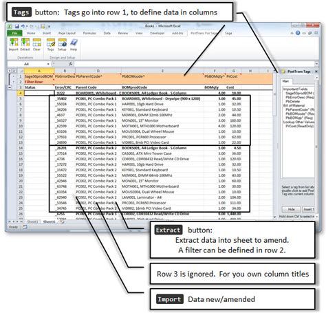 sage 50 product bom import update