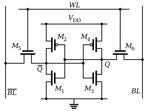 File Sram Cell 6 Transistors Svg Wikipedia