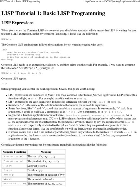 lisp tutorial 1 basic lisp programming subroutine