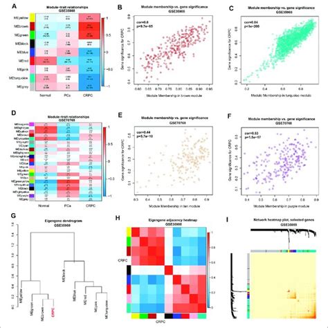 Identification Of Crpc Related Modules And Genes By Wgcna A D