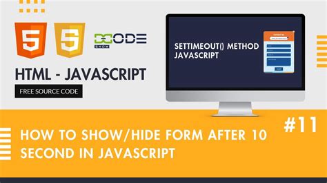 how to show hide form after 10 second in javascript settimeout
