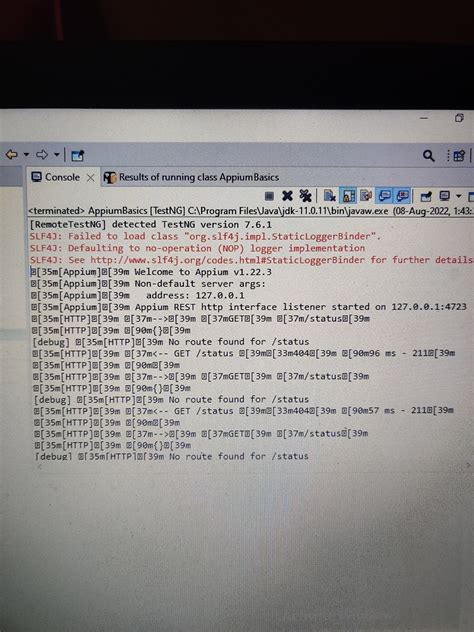 no route found for status support appium discuss