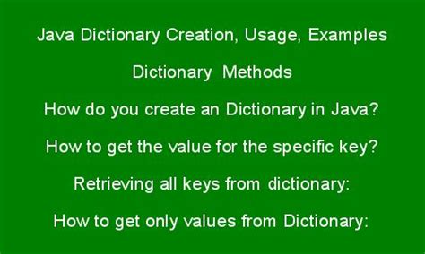 how to create a dictionary in java java util dictionary examples