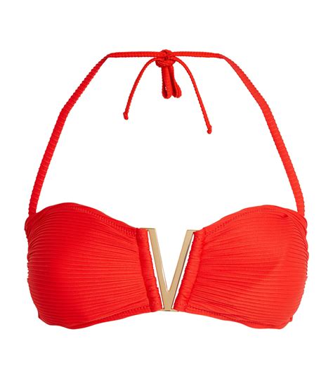Womens Heidi Klein Red Bandeau Bikini Top Harrods Uk