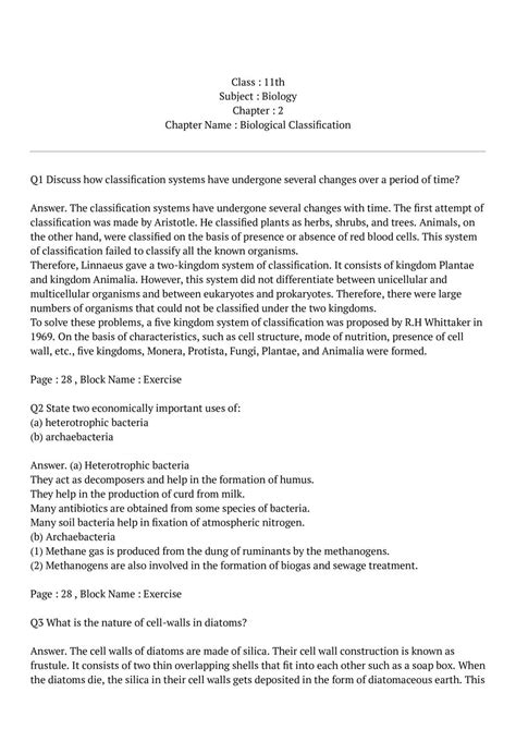 Ncert Solutions For Class 11 Biology Chapter 2 Biological