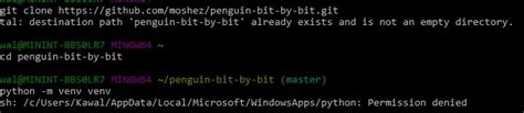 python git bash permission denied stack overflow