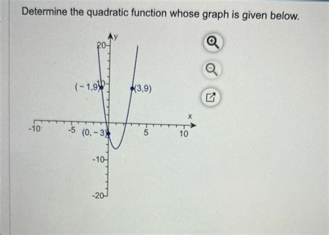solved determine the quadratic function whose graph is given