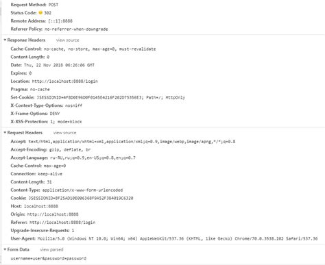 java spring security authentication returns 302 stack