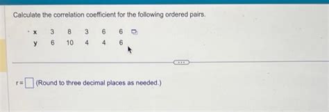 Solved Calculate The Correlation Coefficient For The
