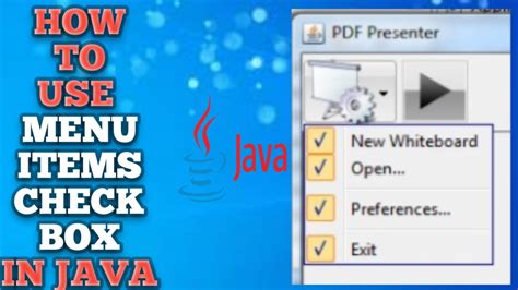 how to use checkboxmenuitem in java netbeans menu with checkbox in