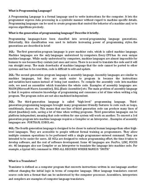 programming theory questions and answers data type
