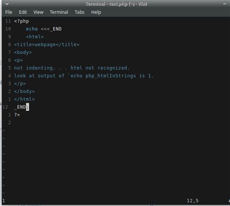syntax highlighting vim doesnt recognize html in string in filetype