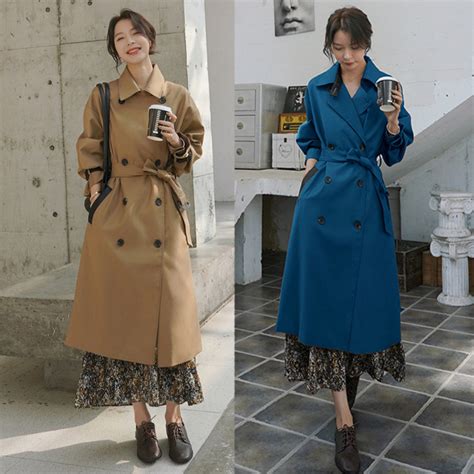 간절기 아우터 루즈핏 가을 여성 벨트 롱코트 코디 캐주얼룩 오버핏 버버리 패션 트렌치코트