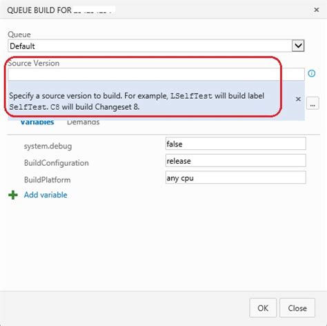 tfsbuild tfs 2015 build definition get version stack