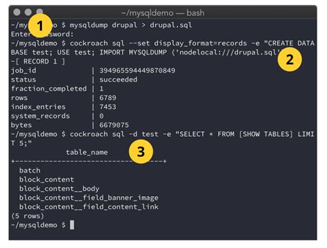 how to do a one step mysql import in cockroachdb