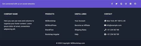 bootstrap footer examples and tutorial