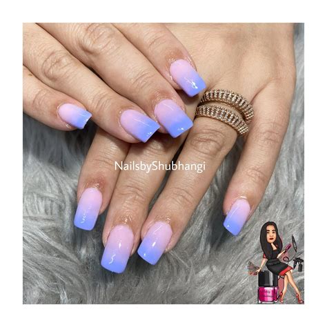 Blue And Purple Ombre Nails