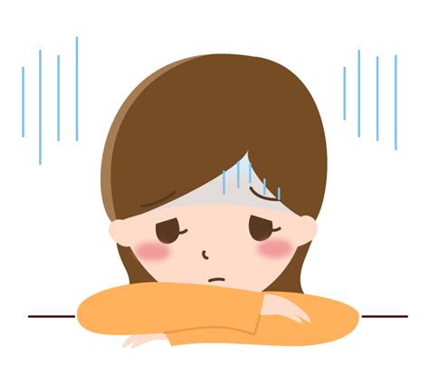 悩んだり落ち込む女性のイラスト 無料のフリー素材 イラストエイト