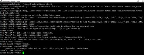 apache hbase shell tutorial cloudduggu