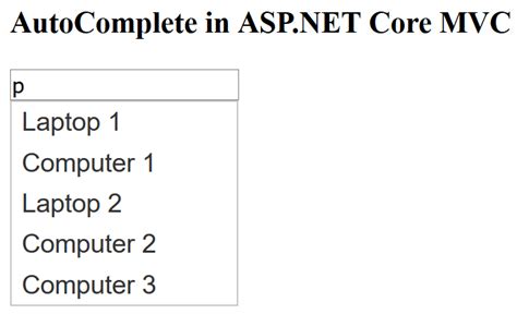autocomplete in asp core mvc and entity framework core learn