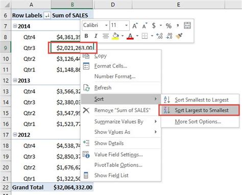 sort by largest or smallest with excel pivot tables free microsoft