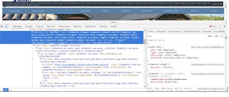 css centering the dropdown menu in elementor wordpress