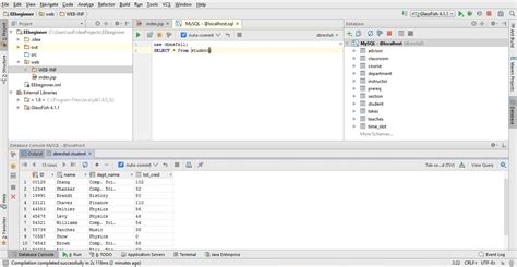 database jsp web application show data intellij idea