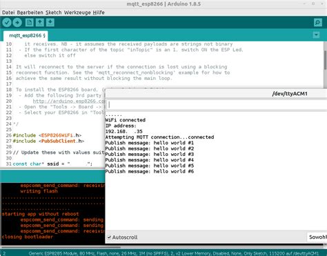 mqtt arduino beispiel esp8266 as mqtt client arduino iot youtube i