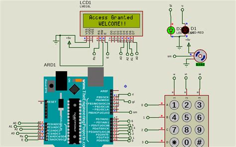 password based door locking system using arduino in proteus simulation